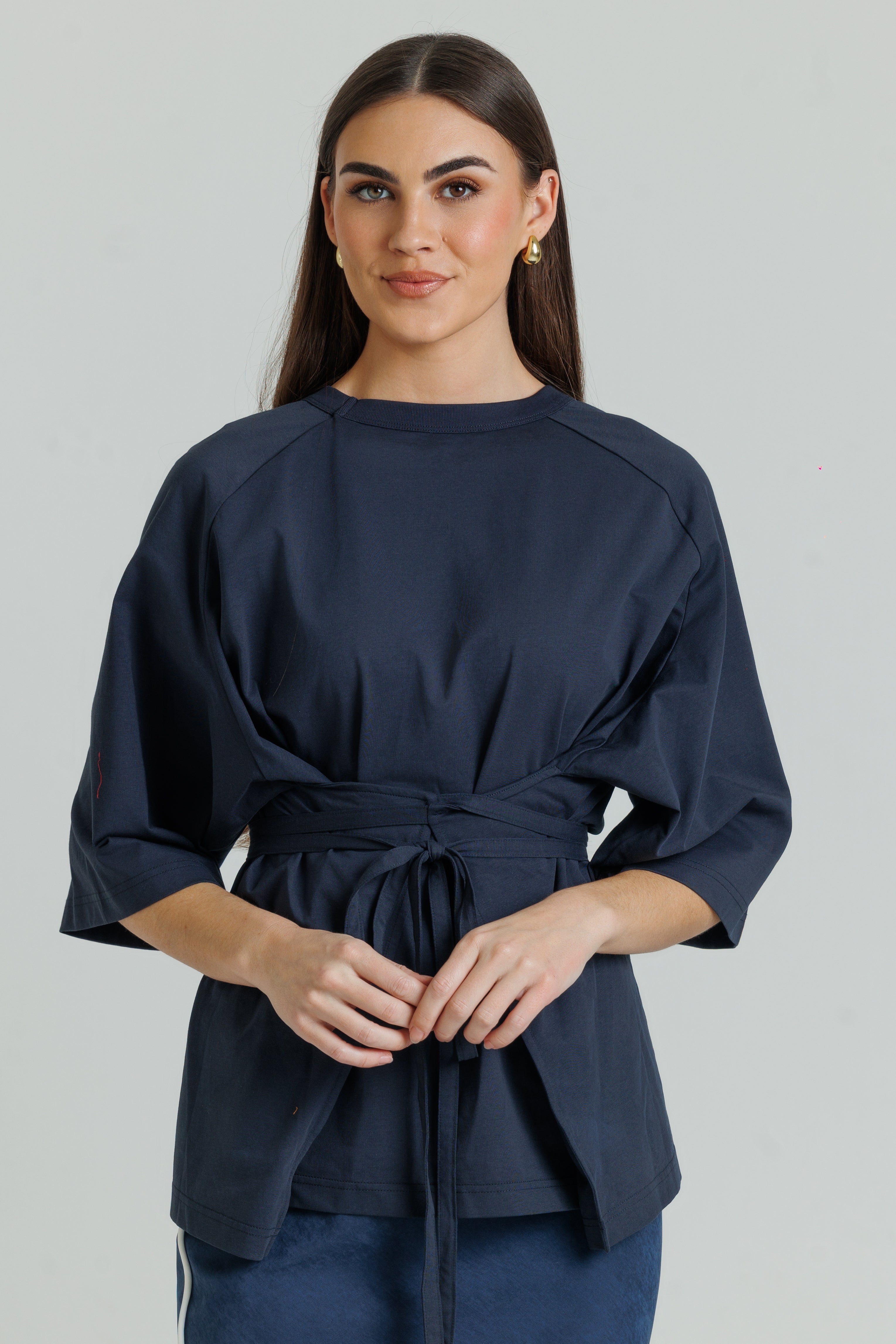 Wrap Tie Tee navy – LOU&UP